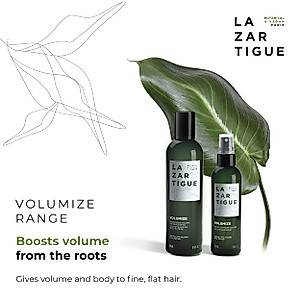 Lazartigue Volumize Shampoo, Enriched with Rice Proteins, Gives Body & Substance to Fine Hair, Leaves Soft & Shiny, Increased Lasting Natural Volume, Vegan, 8.4 Oz