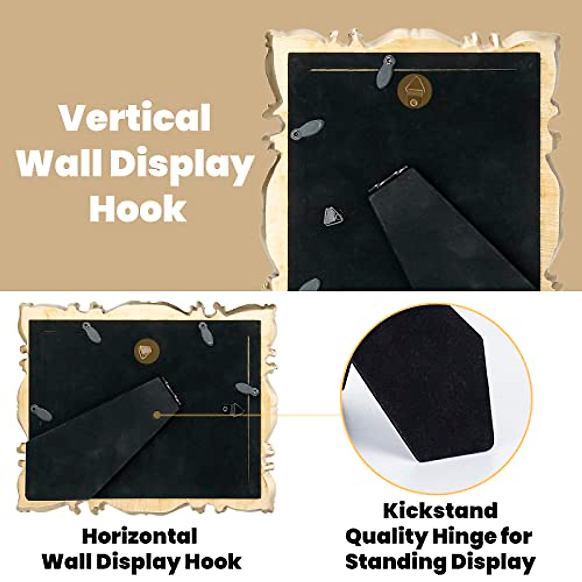 GUOER 5x7 Picture Frames Vintage Photo Frame with Glass Front Antique Picture Frame for Tabletop Wall Hanging (5x7, Shiny Golden)