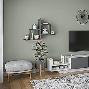 Ada Home Decor Webb Modern Anthracite Wall Shelf 22.83'' H x 33.86'' W x 7.87'' D / Wall Storage / Shelving Unit