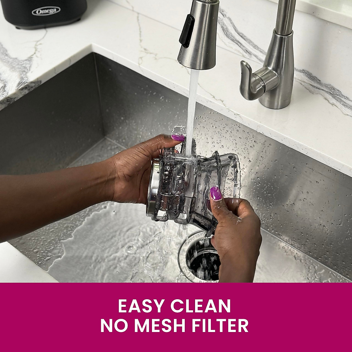 Omega Cold Press Juicer Slow Masticating for Vegetable and Fruit Juice Time Saving Series for Batch Juicing with Extra Large Hopper for Less Prep, 150-Watts, Black