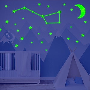 LOMIMOS 479PCS Glow in The Dark Star Stickers,Constellation Wall Decals for Ceiling Kids Nursery Bedroom Living Room