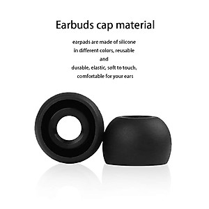 Blacell Replacement Silicone Ear Tips Earbuds Buds Set for Powerbeats 2 Wireless beats by dre headphones, 4 Pairs (Black)