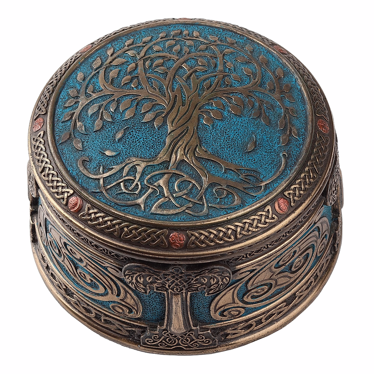 Veronese Design 4 Inch Spiritual Tree of Life Cold Cast Resin Bronze Finish Trinket Jewelry Box