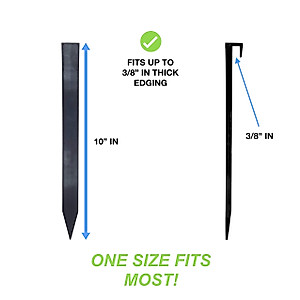 USA Made (25-Pack) Nylon Landscape Edging Anchoring Plastic Ground Stakes, 10-Inch Length - (Universal - Fits Most Brands EasyFlex Dimex Proflex) (25)