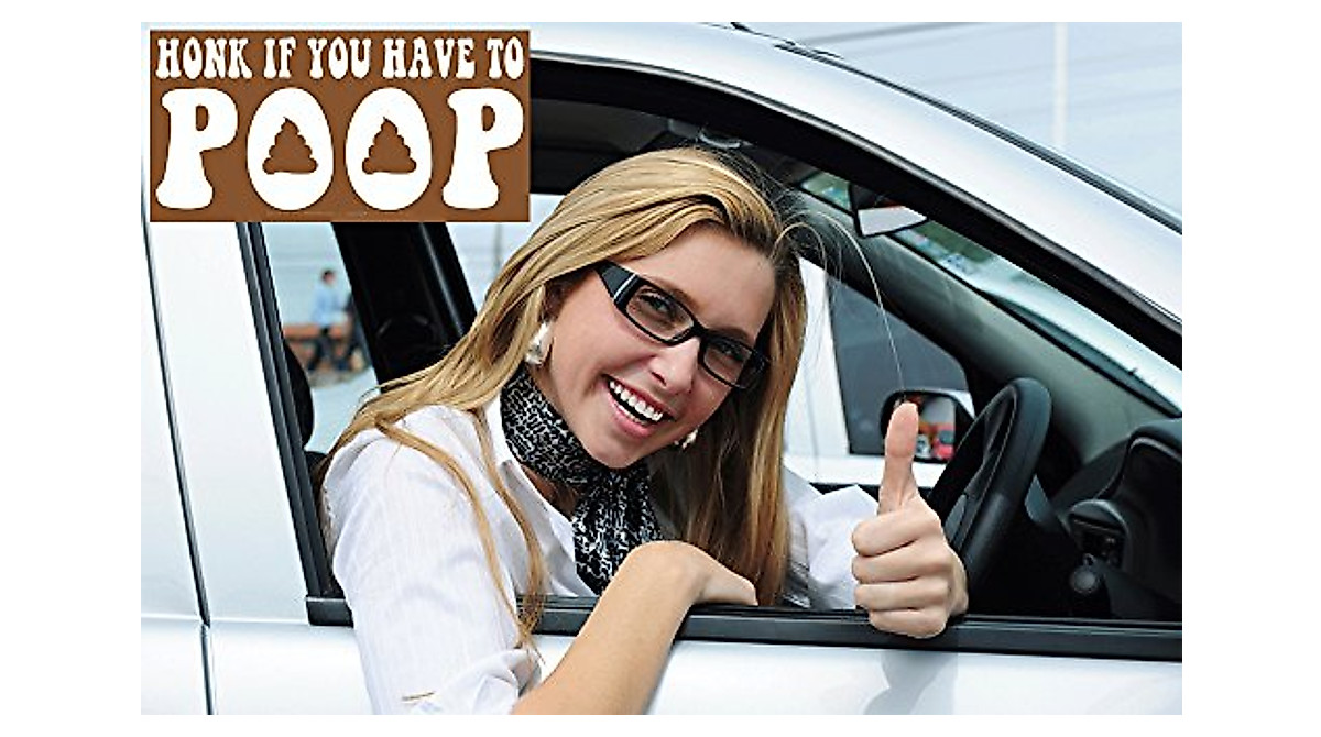 Honk If You Have to Poop Prank Bumper Stickers 10-Pack - Funny Gag Gift