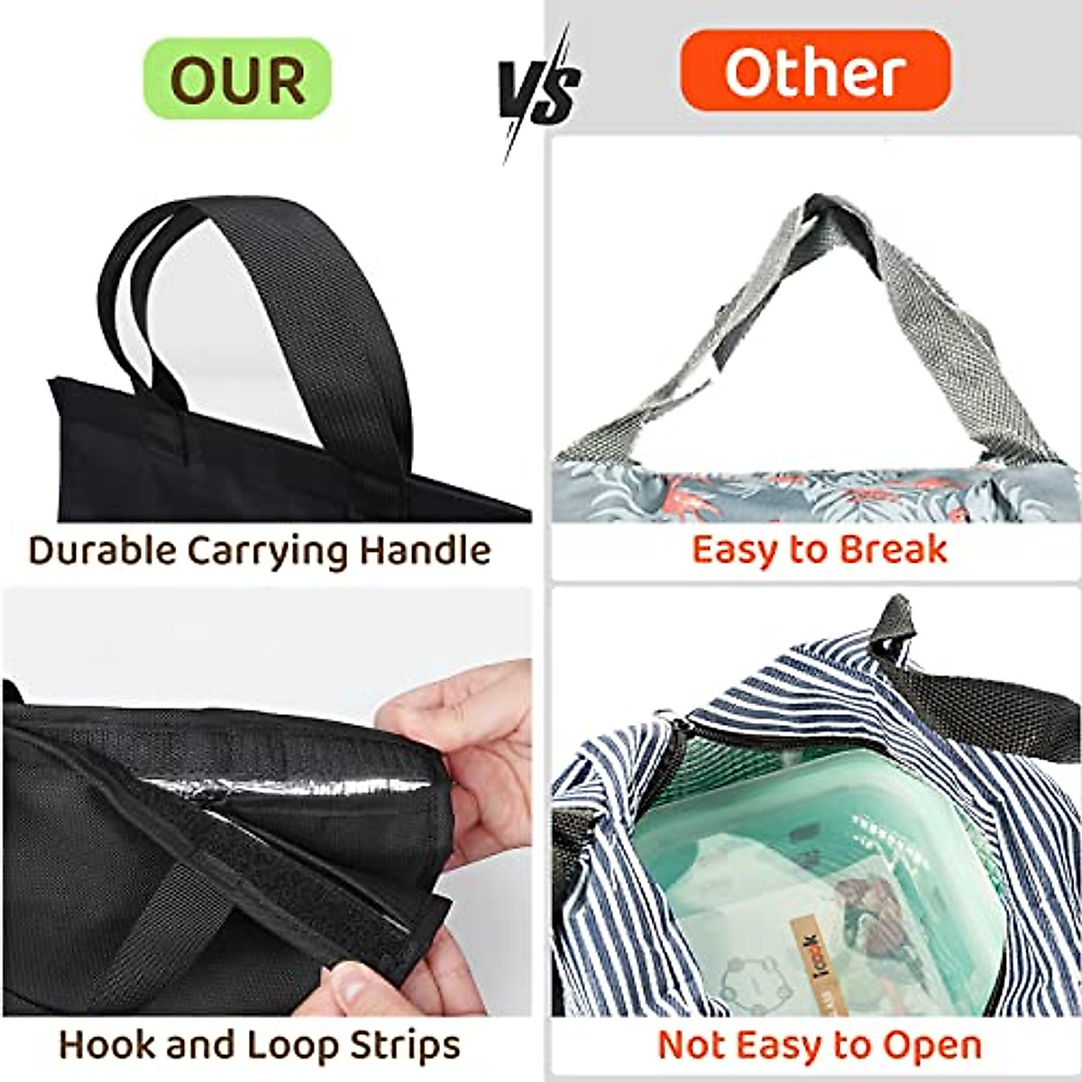 Deegotech Lunch Bag Women, 2Pack Large Insulated Lunch Box, Reusable Cooler Bags for Adult Men, Leakproof Lunch Tote Bags for Work Office Camping Picnic [Pink+Black]