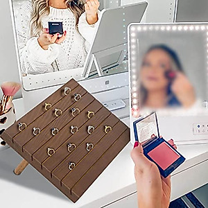 ZYP Wooden Earring Display Stands for Selling,Portable Jewelry Display Retail Earring Jewelry Organizer Stand Jewelry Showcase Rack Earring Card Holder Display with 50 Earring Cardboard