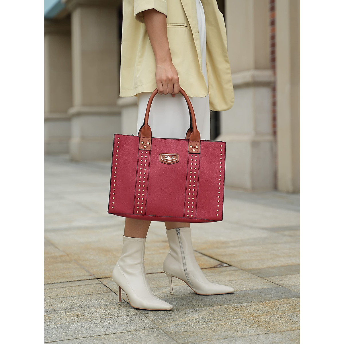 MKF Collection Tote Bag for Women, Vegan Leather Top-Handle Crossover Wristlet wallet & Satchel Handbag Purse