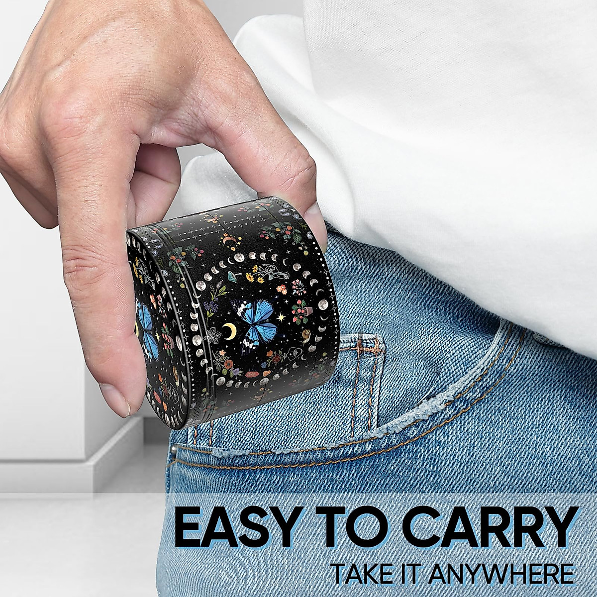 Spice Grinder 2.5 Inch Grinder, Boho Butterfly Grinder (Black, 2.5”)