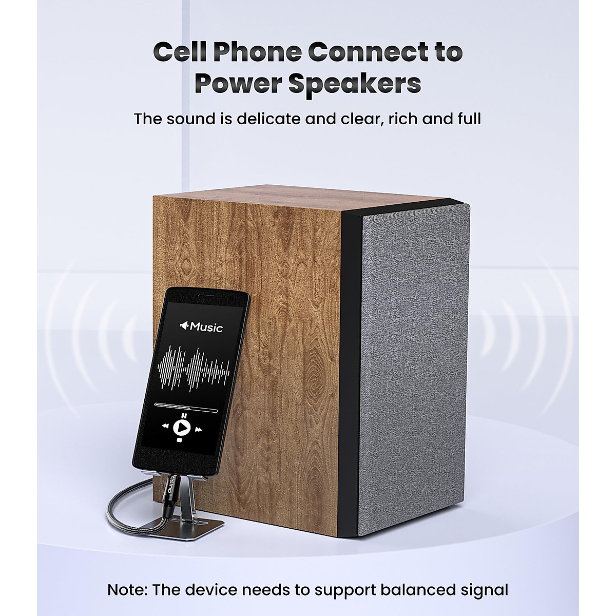 tisino 3.5mm to XLR Balanced Cable Adapter, Gold-Plated 1/8 inch Mini Jack Aux to XLR Male Mono Audio Cord for Cell Phone, Laptop, Speaker, Mixer - 1ft