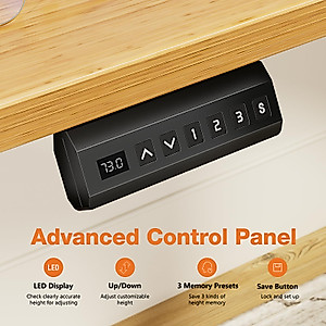 Sweetcrispy Standing Desk, Stand Up Desk, Electric Standing Desk with Splice Board, 55 x 24in Ergonomic Height Adjustable Desk Sit to Stand Desk, Computer Workstation Home Office Desk-Natural