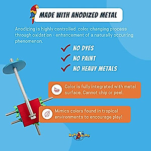 Busy Bird | Box Foraging Bird Toy - Rounded Corners, Non-Removable Wing Nuts - 100% Metal, Ultimate Brain Teaser and Mind Game for Medium to Extra Large Birds