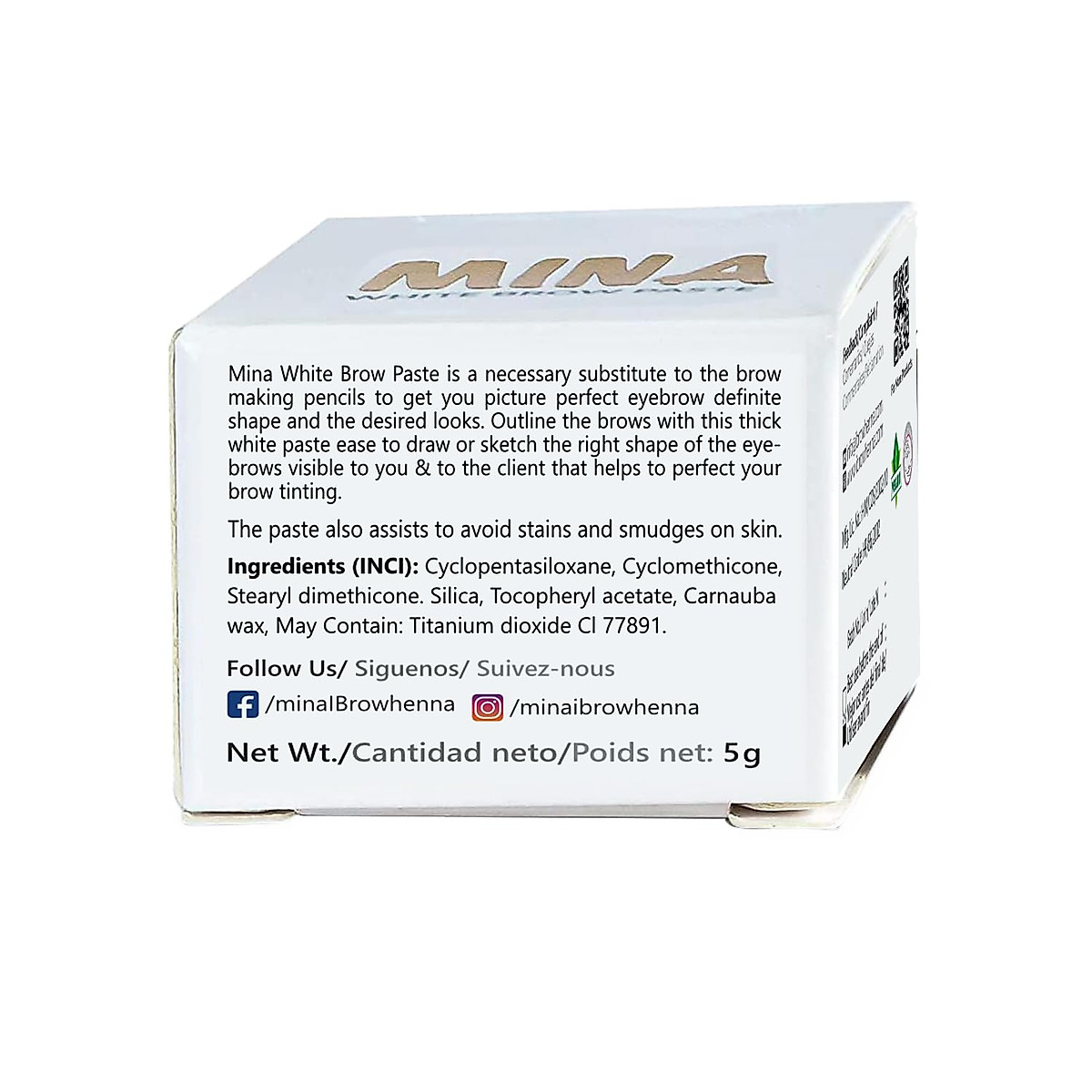 MINA White Mapping Brow Paste 5g | Draw Or Sketch The Right Shape Of The Eyebrow | Help To Perfect Your Brow Tinting