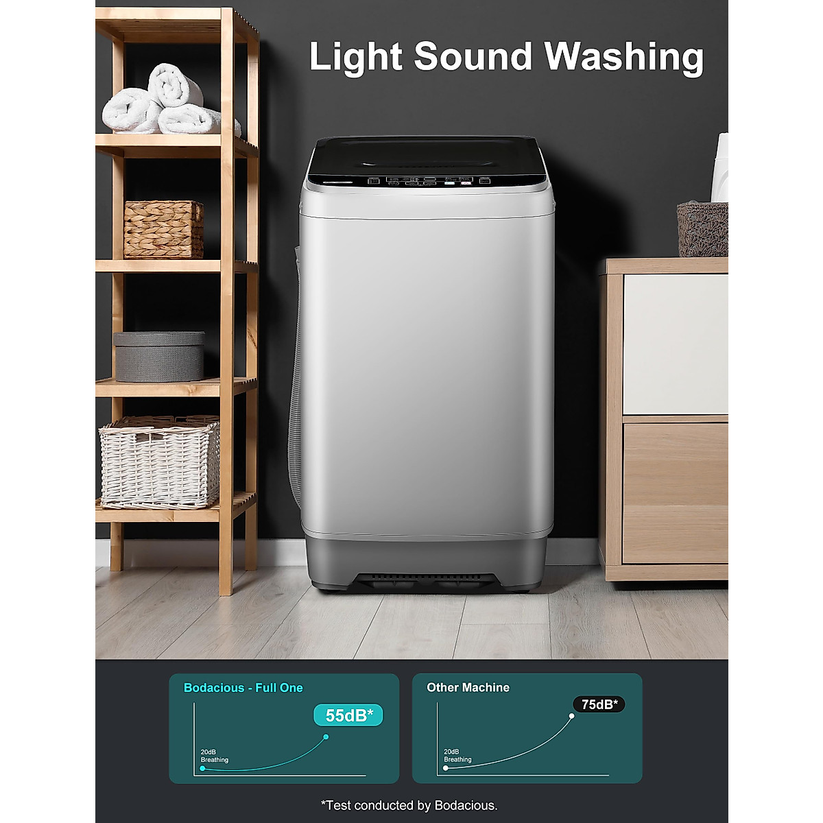 Portable Washing Machine - Compact 2.3 Cu.ft Portable Washer, Full-Automatic Top Loader for Space Saving, Ideal for Apartments, Homes, and Dorms, 10 Wash Cycles, Low Noise, IPX4