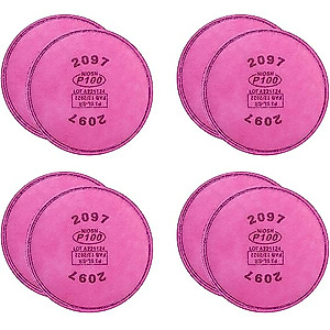 8pcs 2097 Filters for Respirator, Particulate Filter Cotton for P100 Filter Holders Filter Retainer Replacement for 6000 6200 6800 7000 FF-4 Series Breathing Mask for Against Dust