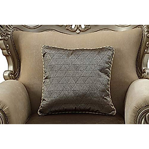 Acme Ranita Sofa,Tan Fabric, Champagne Wood Trim