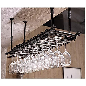 Stylish Simplicity Industrial Wine Glass Stylish Simplicity Frame Retro Iron Inverted High Glass Cup Holder Kitchen or Office Tableware Bottle Holder Wine Glass Holder Height Adjustable Bar Floating