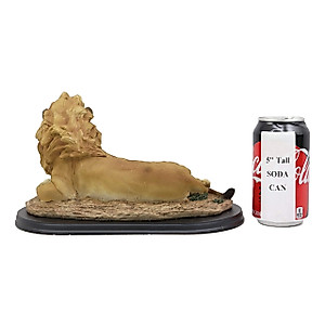 Ebros Gift Religious Christian Inspirational Lion and The Lamb Statue with Base and Brass Plate Title Home Decor Revelations 5 Sculptural Reproduction Jesus Christ Lion of Judah and Lamb of God