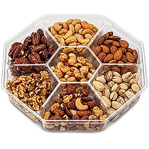 Holiday Nuts Gift Baskets for Families, 7 Variety Christmas Gift Basket, Healthy Gourmet Food Gifts for Delivery Prime, Fresh Fruit Nut Gift Box, Sympathy Gifting Ideas for Men Woman Mom Dad Grandma