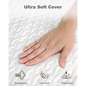 Slumbrae [Twin XL] Mattress Topper, 3" Mattress Topper Twin Extra Long, Memory Foam Mattress Topper Twin XL for College Dorm with Removable Cover and Straps, White