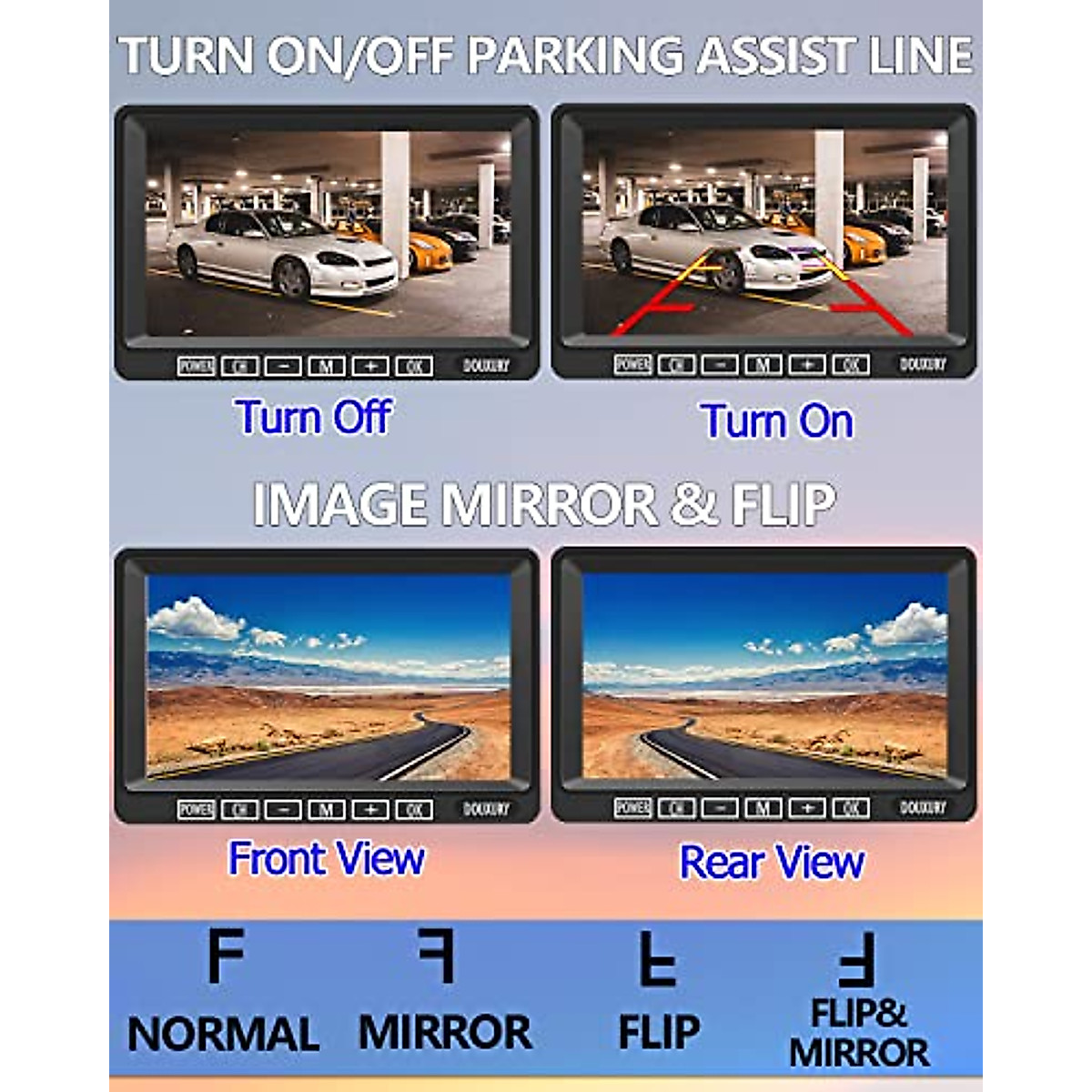 FHD 1080P 2 Digital RV Wireless Backup Camera System for RVs Trailers Trucks Motorhomes 5th Wheels 4CH 7'' Monitor Highway Monitoring System IP69K Waterproof Super Night Vision Strong Signal
