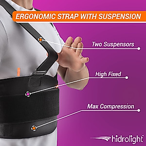 HIDROLIGHT – Back Brace with Suspension - Lower Back Pain Relief Products, Lower Lumbar Support for Heavy Lifting, Back Posture Corrector for Women and Men, Gait Belt - Black, Large