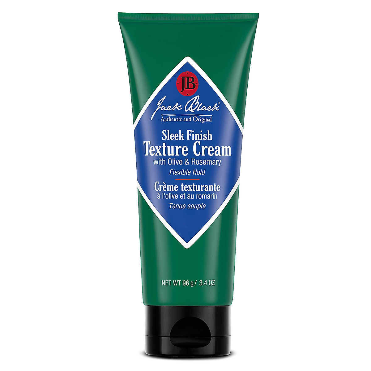 Jack Black Sleek Finish Texture Cream, 3.4 Oz. – Hair Styling Cream for Men & Women, Hair Texturizer for Dry to Normal Coarse, Thick, or Wavy Hair, Fragrance-Free Hair Lotion, Hair Product