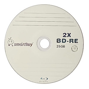 50 Pack Smartbuy 2X 25GB Blue Blu-ray BD-RE Rewritable Branded Logo Blank Bluray Disc