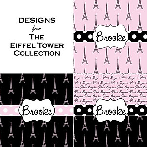 RNK Shops Black Eiffel Tower Waste Basket - Single Sided (Black) (Personalized)