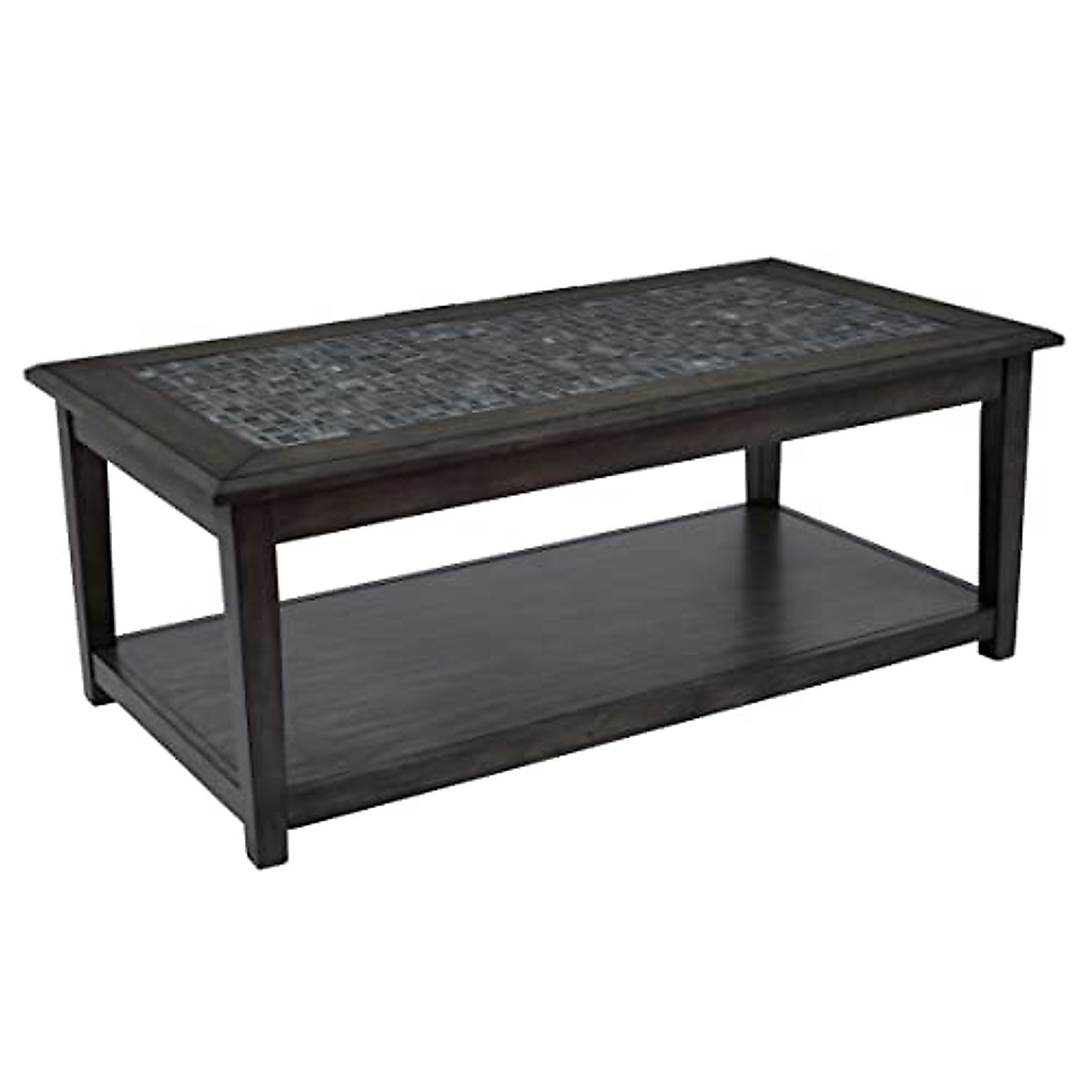 Jofran Grey Mosaic Cocktail Table, 48" W X 26" D X 19" H, Dark Finish, (Set of 1)