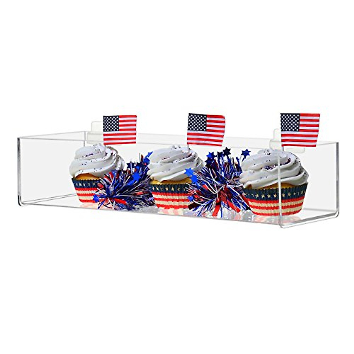 Marketing Holders Slatwall Acrylic Retail Tray 15 Inch Wide x 4 Inch Deep Rectangular One Compartment Lucite Product Merchandise Storage Organizer for Businesses and Shops