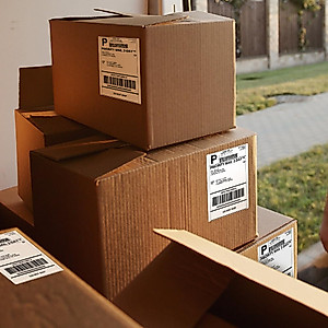 Label KINGDOM Replace for DK-1241 Die-Cut 4" x 6" Large Shipping Paper Label (102 mm x 151 mm) 200/ Roll DK Adress Labels for Brother QL-1100 (6 Roll + 1 Detachable Frame)