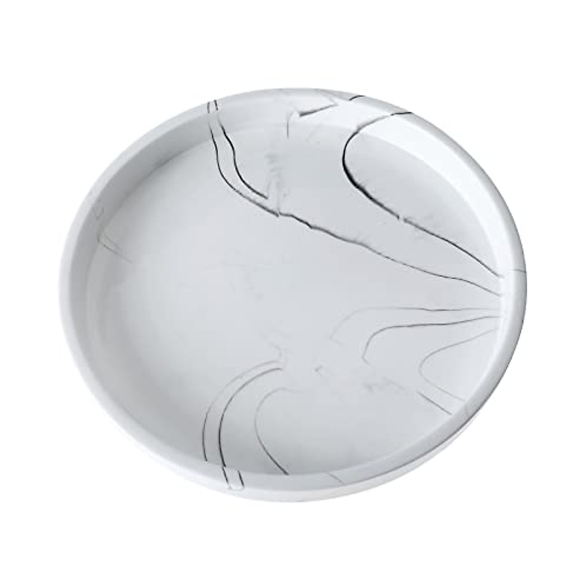 skyehomo Round Resin Marble Tray,Marble Pattern Decorative Storage Organizer,Vanity Tray for Candles,Cosmetics,Perfume,for Bathroom Bedroom Kitchen Nightstand Dressers