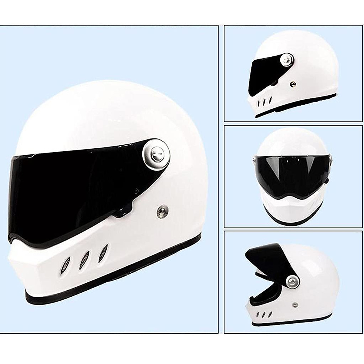 DCLINA Girls Cool Women's Motorcycle Helmet Men's Modular Flip up Visors Retro Full Face Helmets, DOT Approved Helmet, for ATV Moped Racing Crash Motocross, with Vent Holes/Braid/Bow