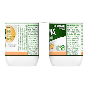 Activia Probiotic Lowfat Yogurt, Peach, Non-GMO Project Verified, 4 Oz, Pack of 4