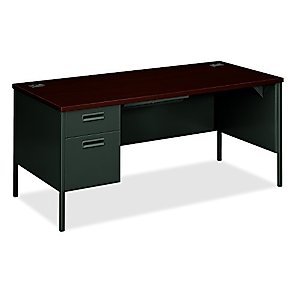 HON 66 by 30 by 29-1/2-Inch Metro Classic Right Pedestal L-Workstation Desk, Gray Pattern