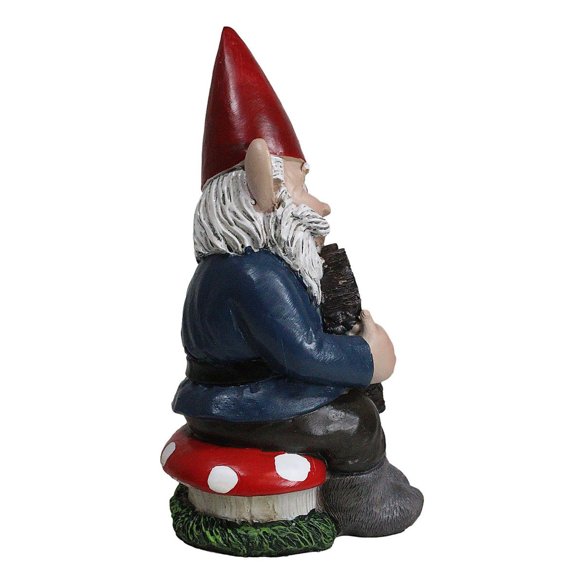 Ebros Whimsical Mr and Mrs Gnome Hobbit Couple Sitting On Toadstool Mushrooms Statue 6.25" Tall 'Forever Love Struck' Gnomes Home Decor Sculpture Figurine