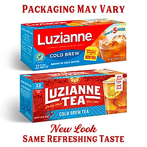 Luzianne Cold Brew Tea for Iced Tea (Pack of 4) 4.35 oz Size - That's 88 Tea Bags Total!