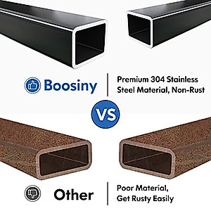 BOOSINY Over The Sink Dish Drying Rack, 2 Tier Stainless Steel Large Adjustable Kitchen Dish Drainer, Home Storage Organizer Shelf Above Counter with 6 Hooks