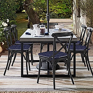 Melody Elephant Outdoor Chair Cushions Set of 2, Water Resistant Patio Chair Pads with Ties, Seat Cushions for Home Garden Furniture Decoration, 16"x17", Rave Indigo