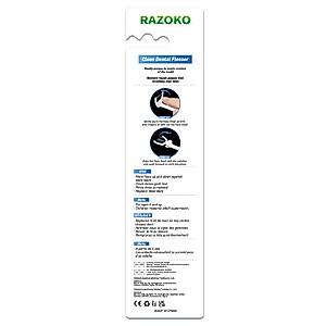 RAZOKO Dental Floss Picks, Clean Dental Flossers Kit with 2 Handle and 180 Extra Strength Refills
