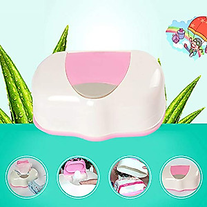 Baost Portable Press Pop-up Baby Wipes Wet Tissue Box Case Wet Tissue Storage Organizer Home Car Office Wipes Holder Wipes Dispenser Case for Baby Travel Car Blue