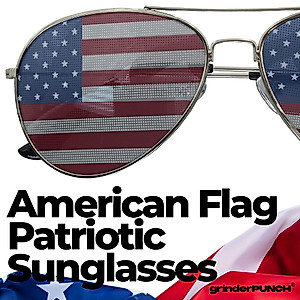 4 PACK Mens Bulk USA American Flag Aviator Sunglasses