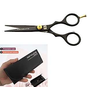Professional Mustache Scissors, Beard Trimming Scissors, Japanese Moustache Scissors - Extremely Sharp - 5" (13cm) + Presentation Case, Comb and Tip Protector