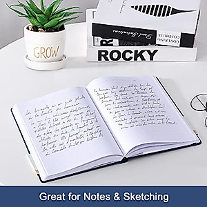 Hardcover Lined-Journals-Notebooks 304 pages, Heavy Duty B5 College Ruled Notebook, 100gsm Thick Lined Paper, Faux Leather cover, for Women Men Work School, 7.6'' X 10'' (Navy Blue)