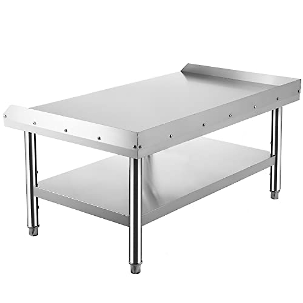VEVOR Stainless Steel Equipment Grill Stand, 60 x 30 x 24 Inches Stainless Table, Grill Stand Table with Adjustable Storage Undershelf, Equipment Stand Grill Table for Hotel, Home, Restaurant Kitchen
