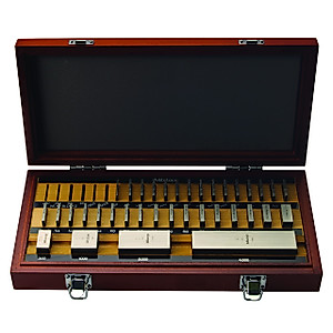 Mitutoyo Steel Square Gage Block Set, ASME Grade 0, 0.1001 - 0.1009" Length (36 Blocks)