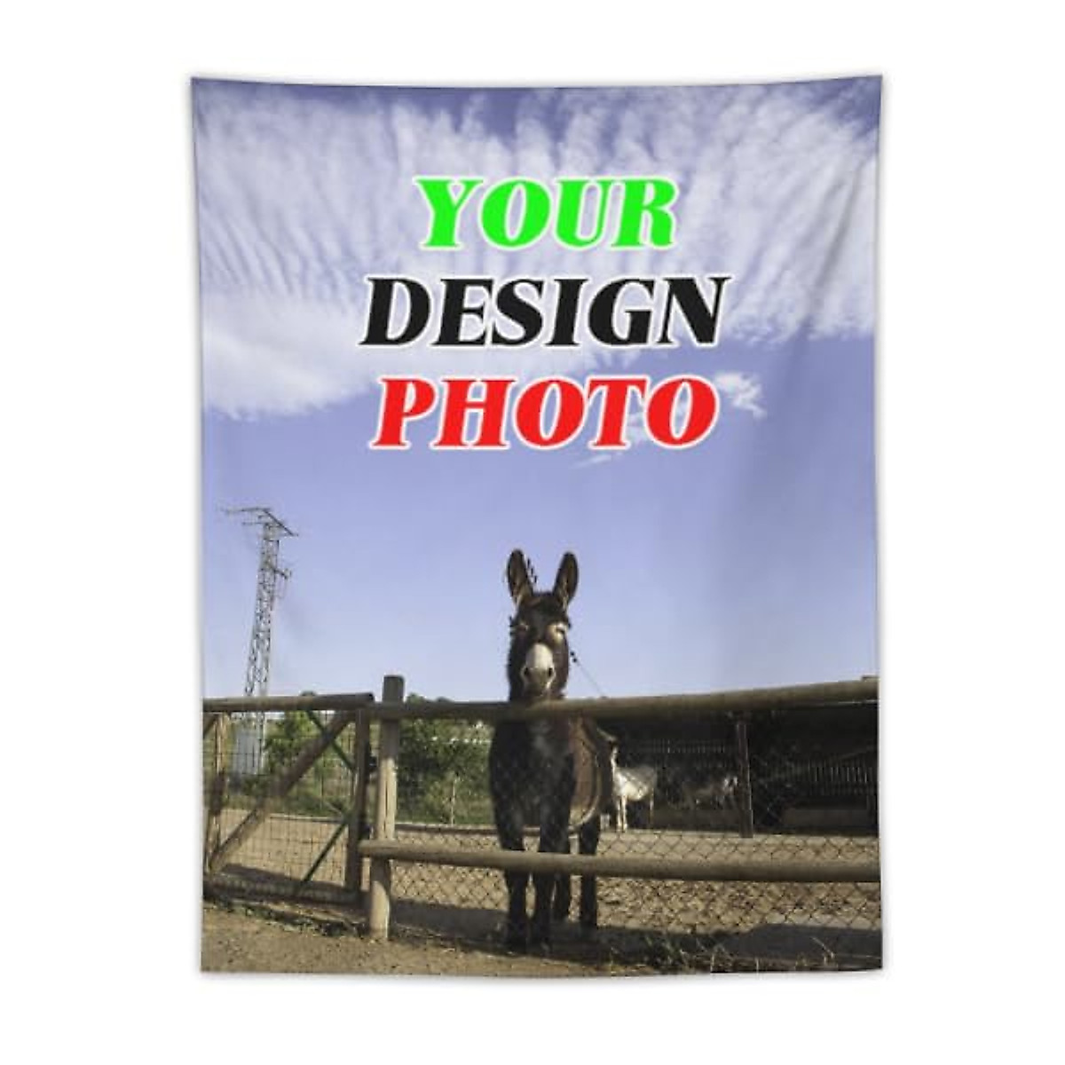 YRH Custom Tapestry 丨Made in USA 丨Banners and Signs Customize for Bedroom (30x40inch,Vertical) White