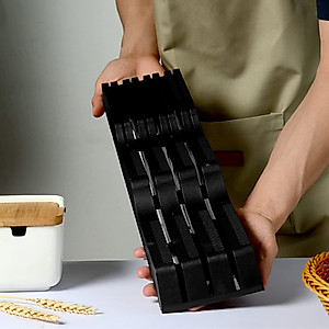 XYJ 2pc/set Drawer Kitchen Knife Block Plastic Knives Organizer Shelf Durable Chef's Knives Stand For Storing 7 Knives Portable Knife Holders(Knife not included) (Black)