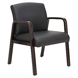 Alera ALERL4319E 24.21 in. x 26.14 in. x 32.67 in. WL Series Reception Lounge Guest Chair - Black/Espresso